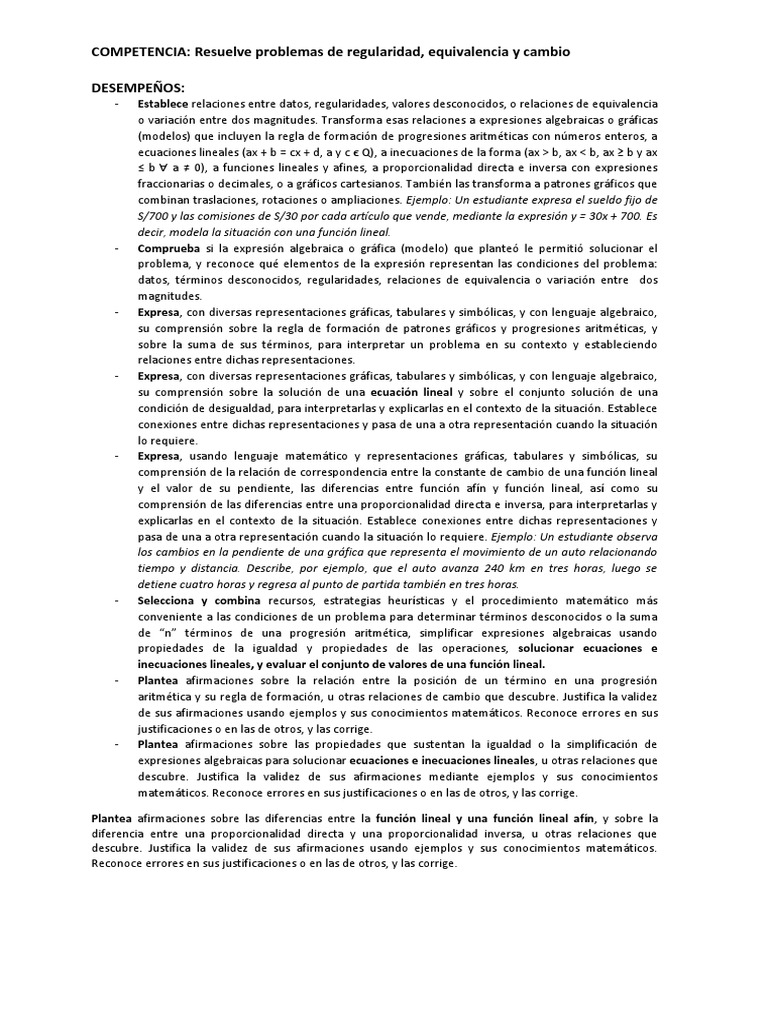 Resuelve Problemas de Regularidad, Equivalencia y Cambio 1°sec | PDF ...