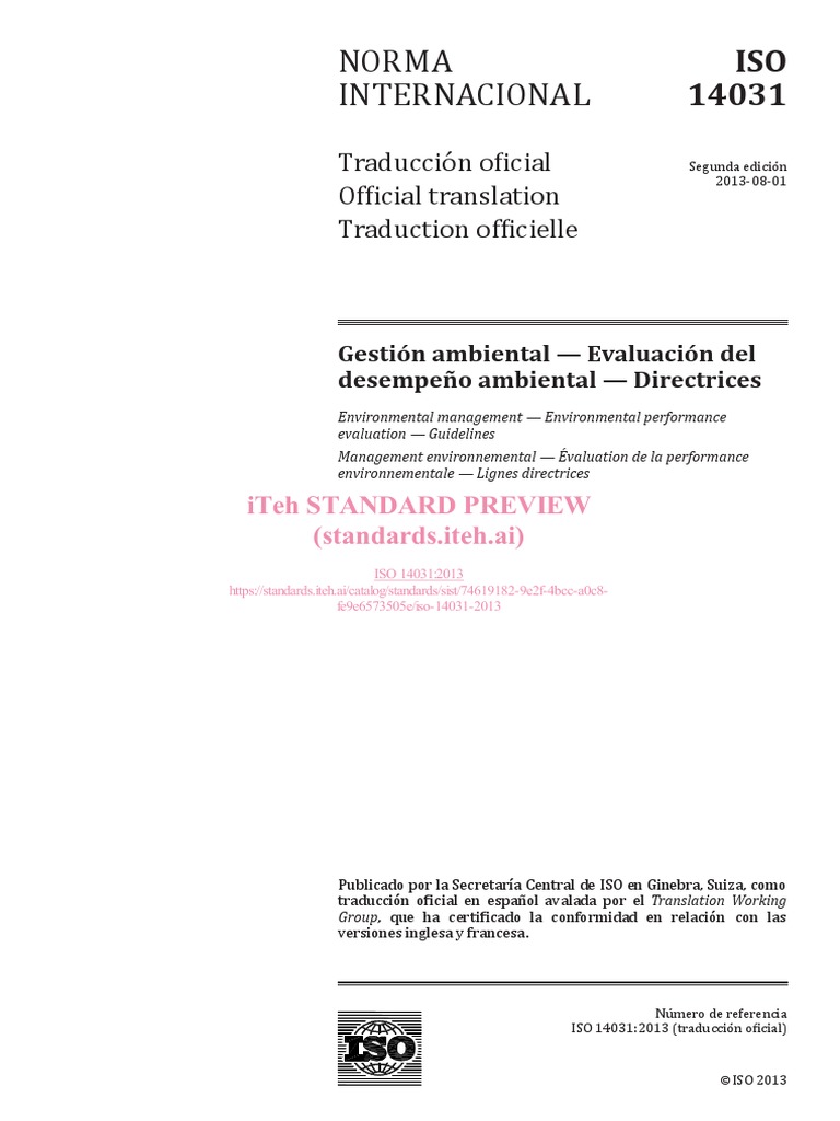 Iso 14031 2013 | PDF | Organización internacional para la ...