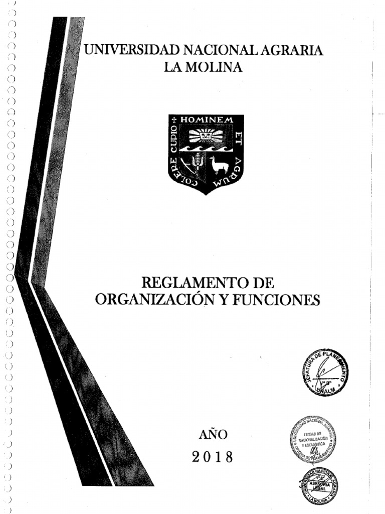 ROF Reglamento Organizacional Funciones N 0584-2018-R-UNALM | PDF
