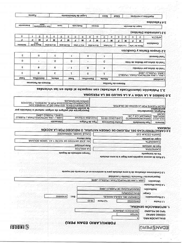 Formulario Edan | PDF