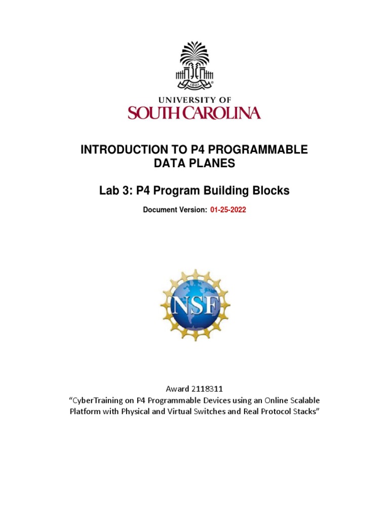 Introduction To P4 Programmable Data Planes Lab 3: P4 Program Building ...