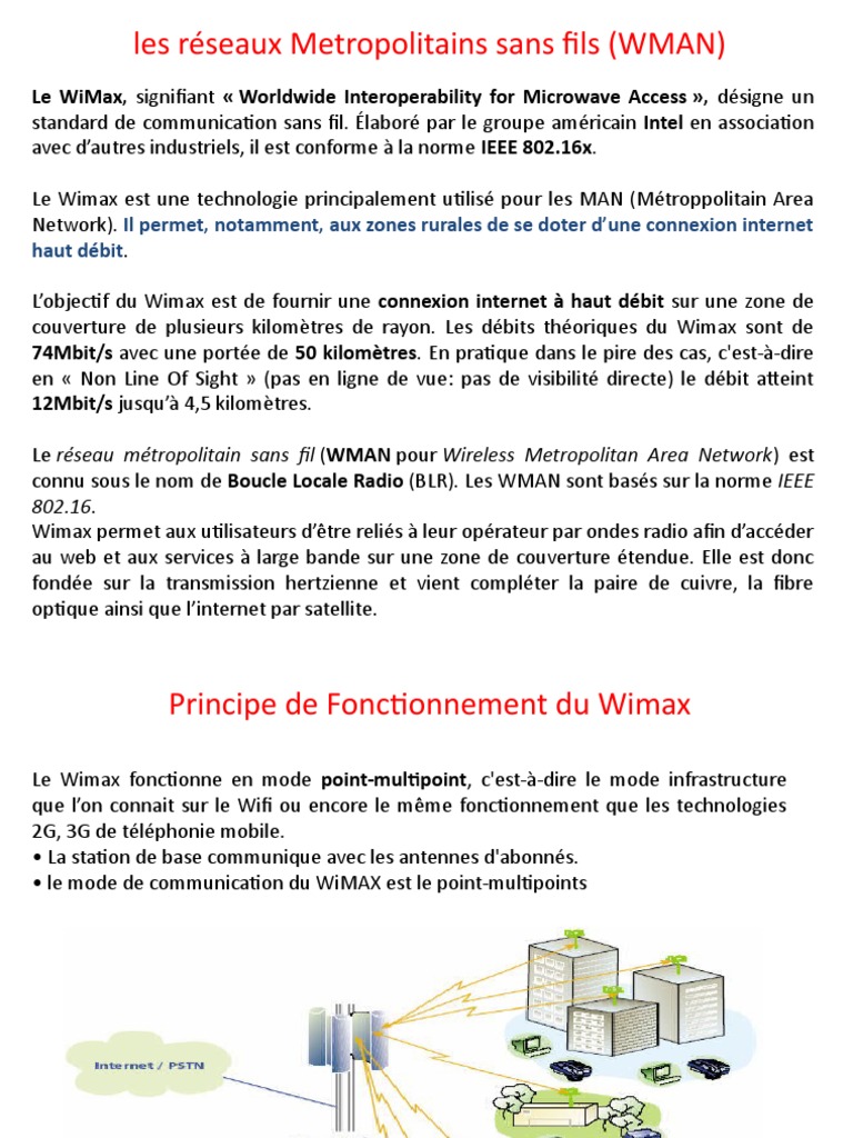 Chap 4 Les Réseaux Wimax | PDF | WiMAX | Réseau informatique