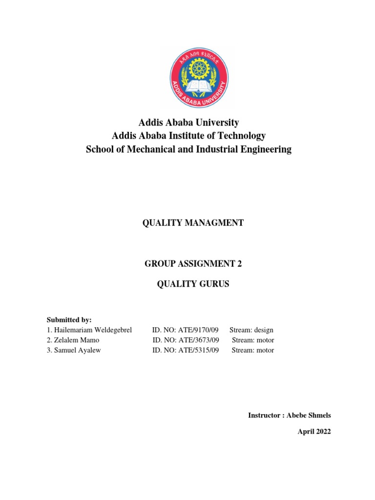 Quality Assignment 2 | PDF | Quality (Business) | Quality Management