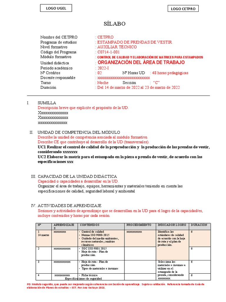 Modelo de Silabo | PDF | Cognición | Aprendizaje