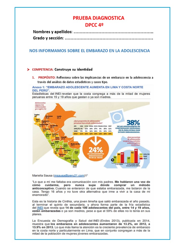 DPCC 4° Prueba Diagnostica | PDF | Empatía | Las emociones