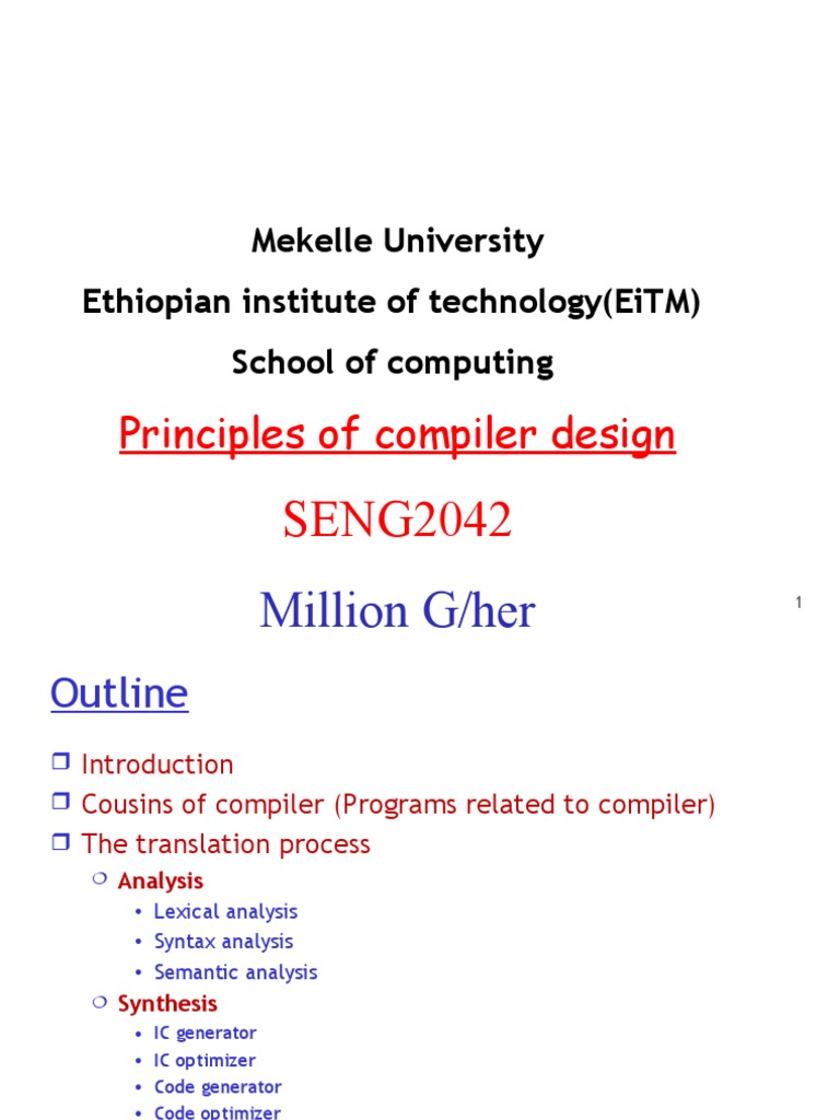 Principles of Compiler Design: Million G/her | PDF | Compiler | Parsing