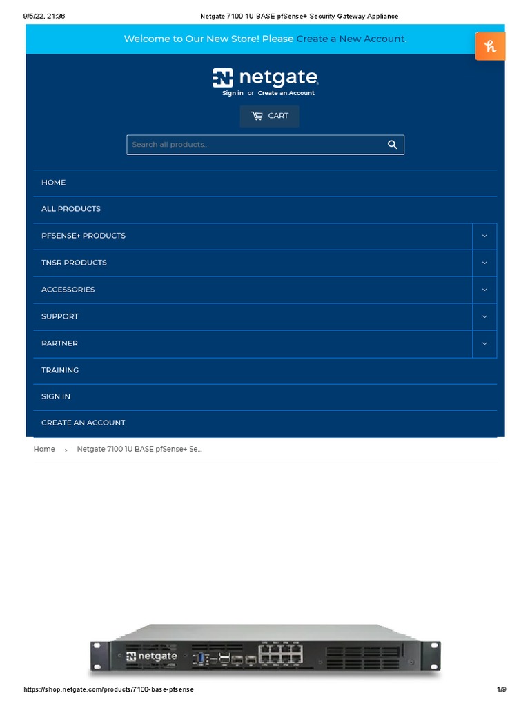 Netgate 7100 1U BASE Pfsense+ Security Gateway Appliance | PDF ...