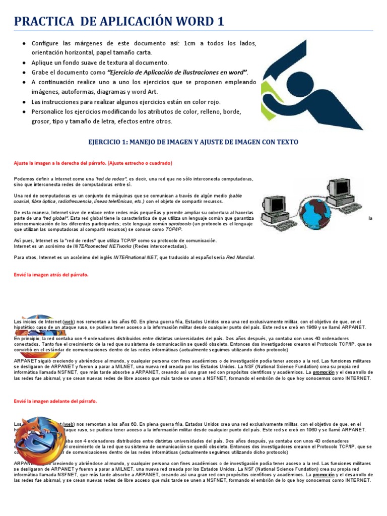 Uso y Manejo de Imagenes y Autoformas en Word | PDF | Internet | Red de computadoras