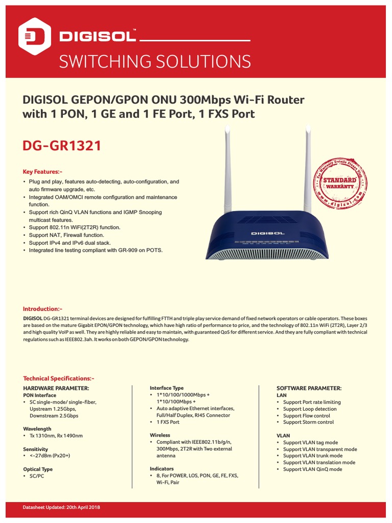 Switching Solutions: DG-GR1321 | Download Free PDF | I Pv6 | Wi Fi