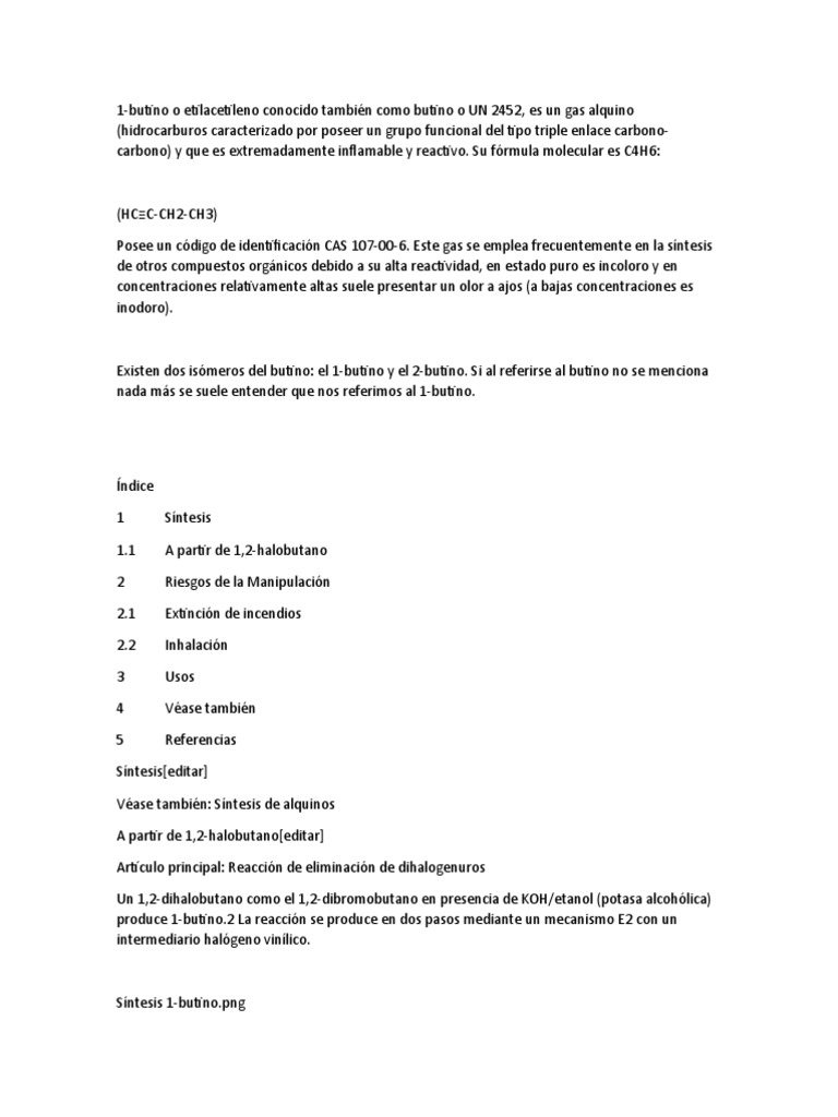 1 Butino | PDF | Compuestos químicos | Química