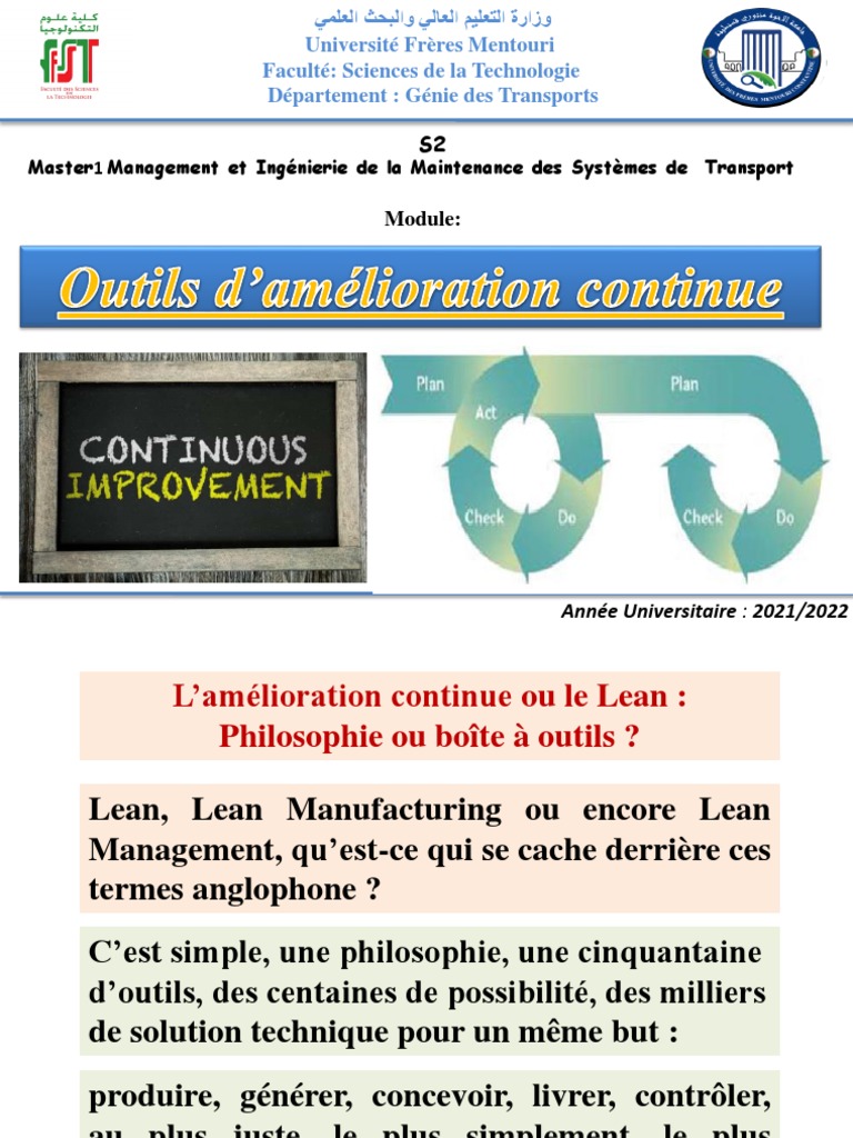 "Lean et Kaizen : Amélioration Continue" | PDF | Audit | Lean (production)