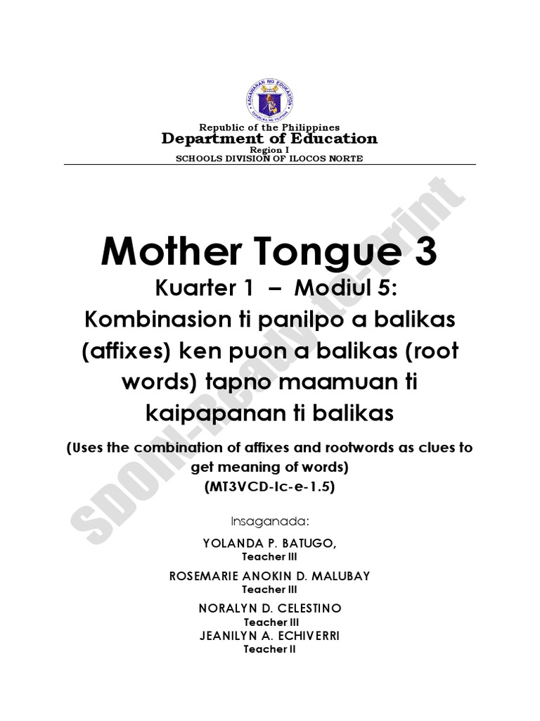 MTB MLE 3 Q1 Week4 Mod5 - Edited8.26.2021final | PDF