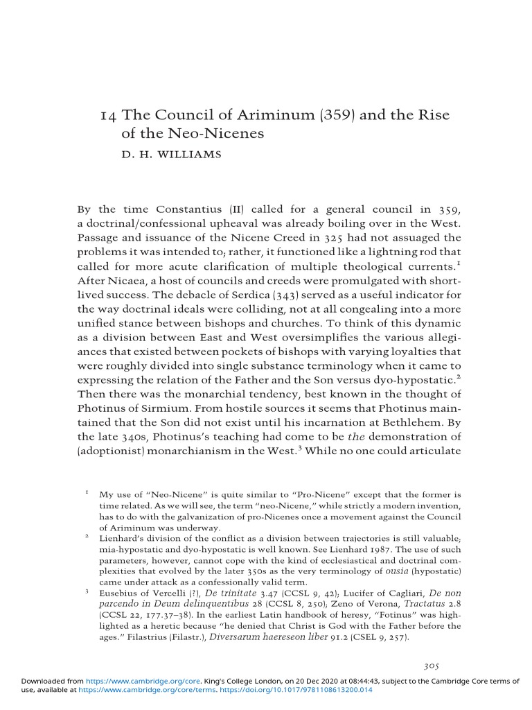 The Cambridge Companion To The Council of Nicaea II The Council of ...