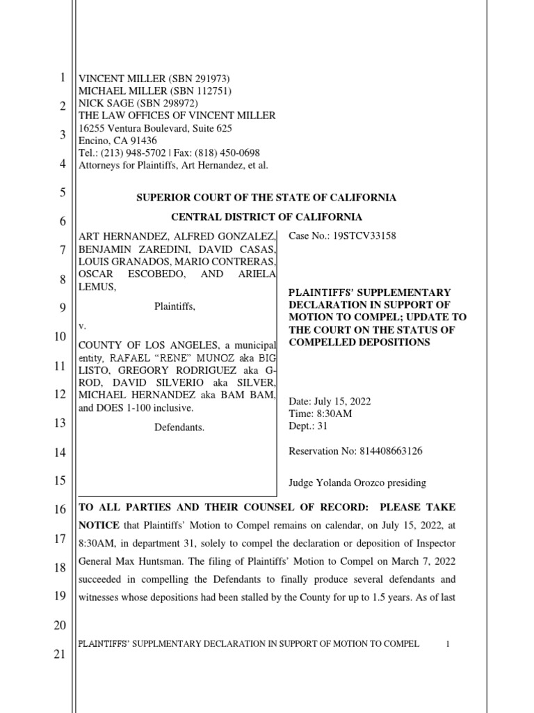 Burson Supplementary Declaration in Support of Motion To Compel | PDF ...