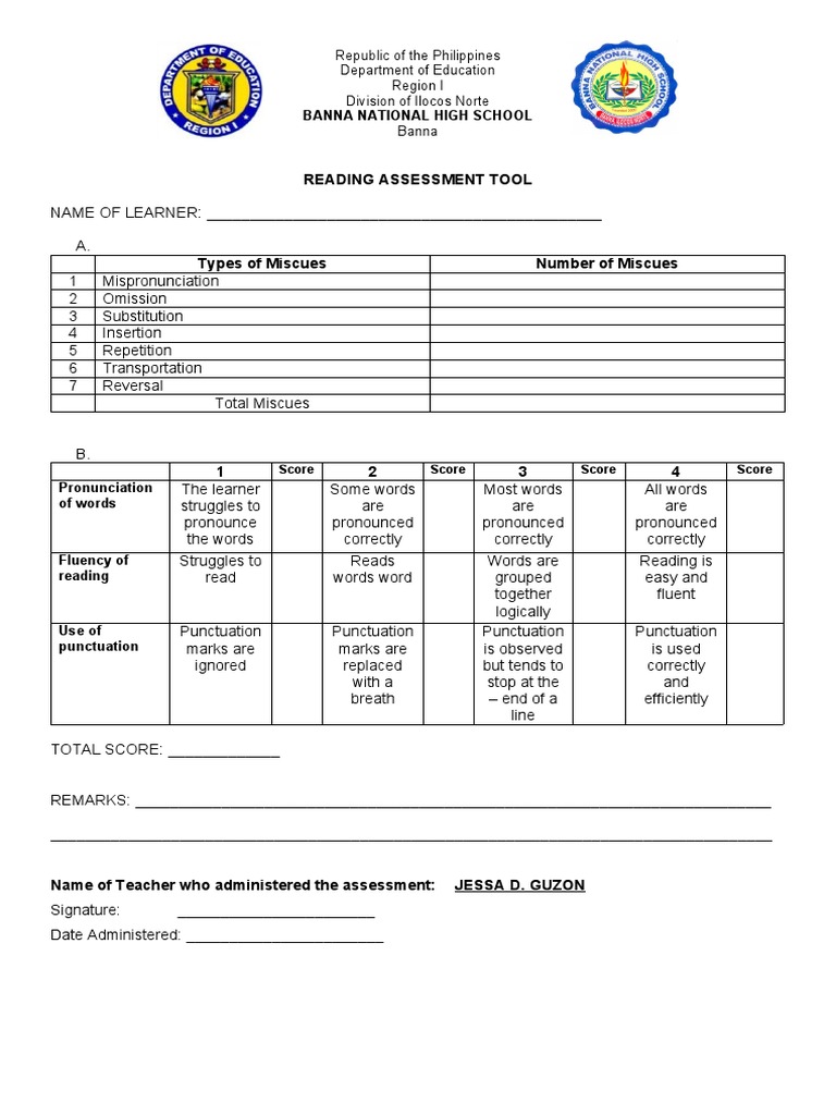 Reading Assessment for Students | PDF | Fluency | Cognitive Science