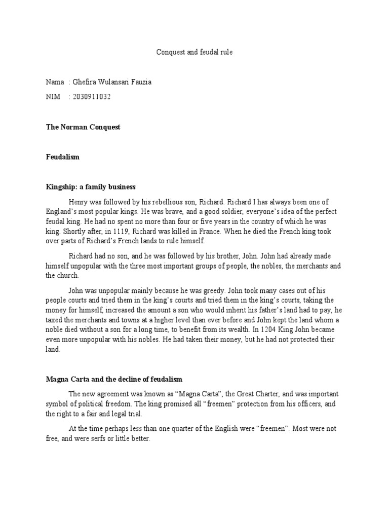 Conquest and Feudal Rule | PDF | Magna Carta | Feudalism