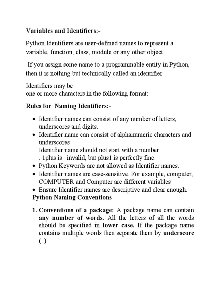 Variables and Identifiers | PDF | Variable (Computer Science) | Data Type Variables and Identifiers | PDF | Variable (Computer Science) | Data Type