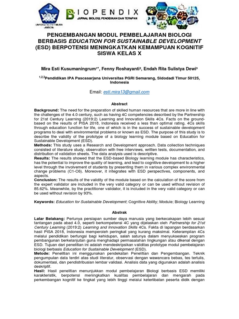 Modul Bio Berbasis ESD | PDF | Cognition | Cognitive Science