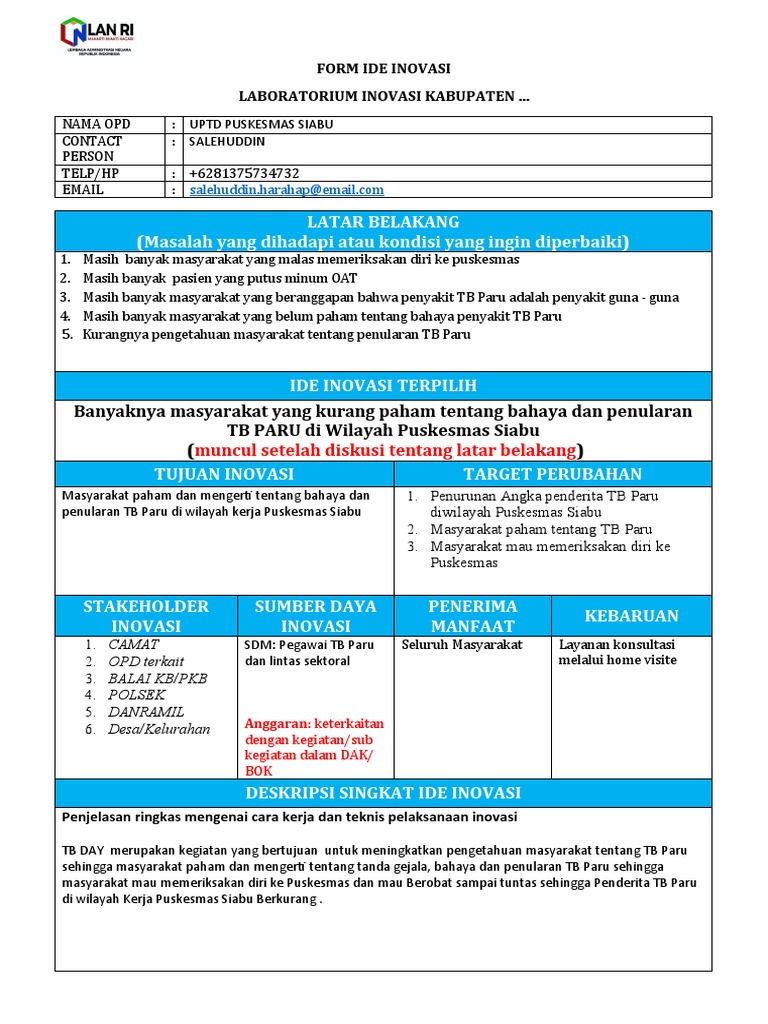 Inovasi Edukasi Bahaya TB Paru Siabu | PDF | Sains & Matematika