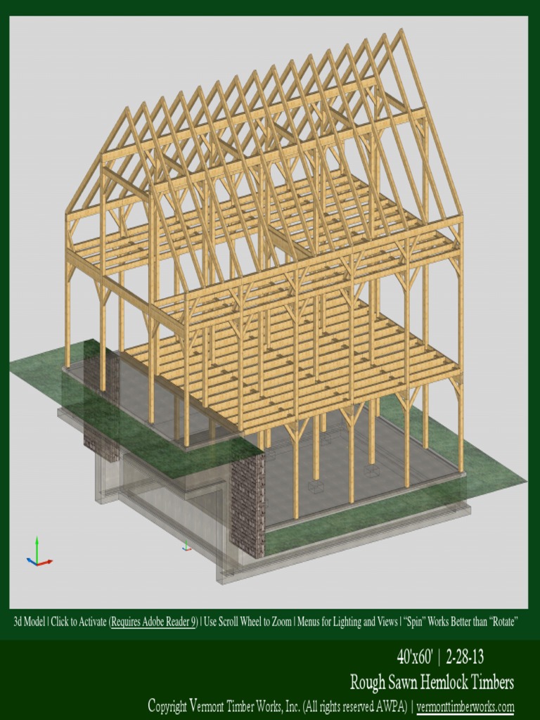 40x60 3 Story With Principle Purlins and Rafters 2 28 13 3d | PDF