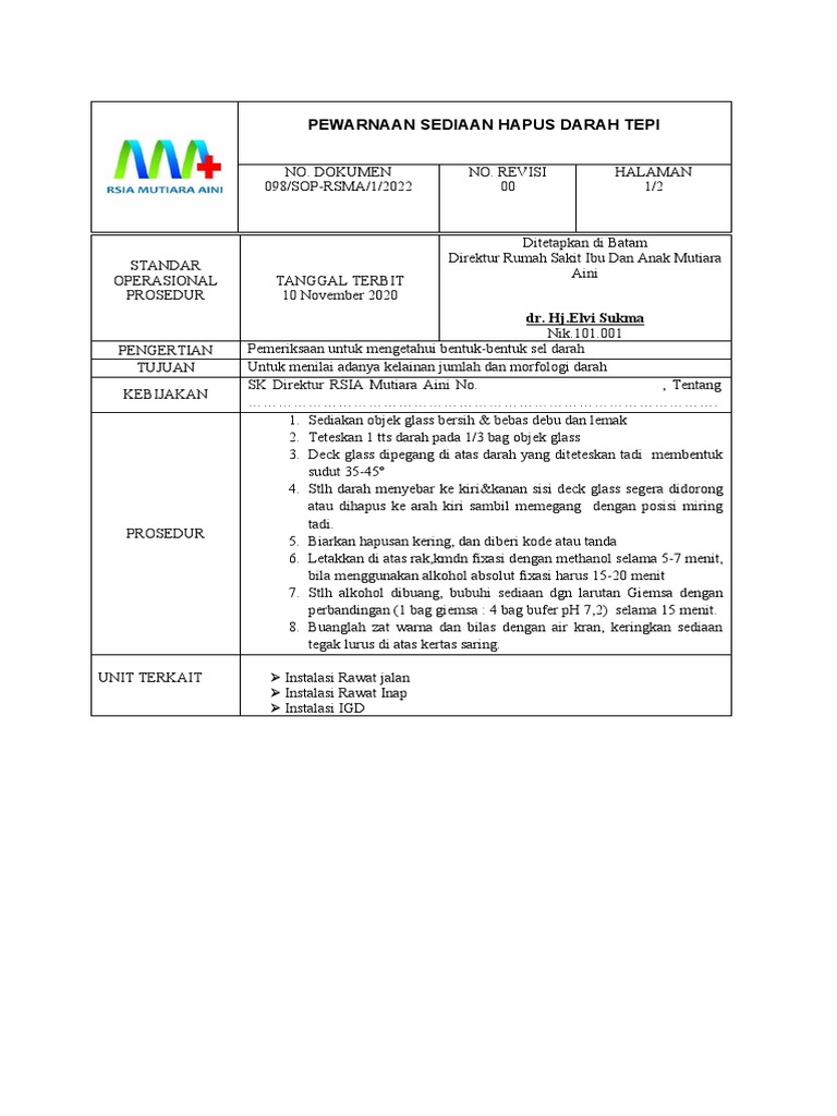 Sop Pewarnaan MDT | PDF