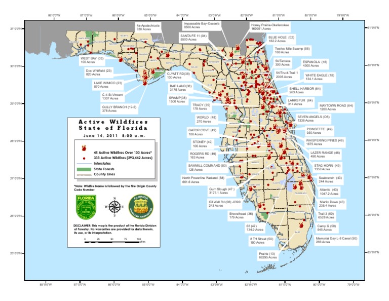 Florida Division of Forestry June 15, 2011, Fire Map | PDF