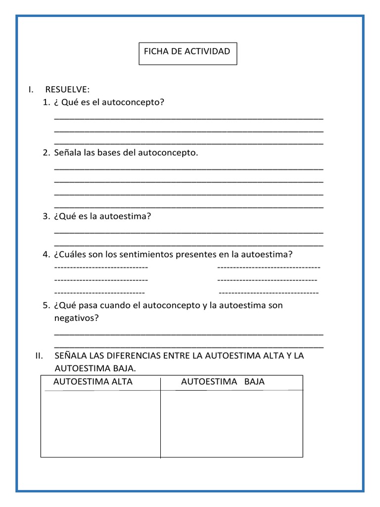 El Autoconcepto y La Autoestima | PDF