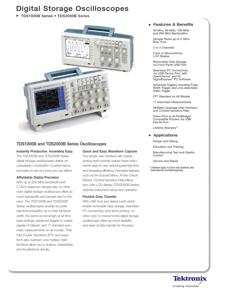 Digital Storage Oscilloscopes: TDS1000B Series - TDS2000B Series | PDF ...