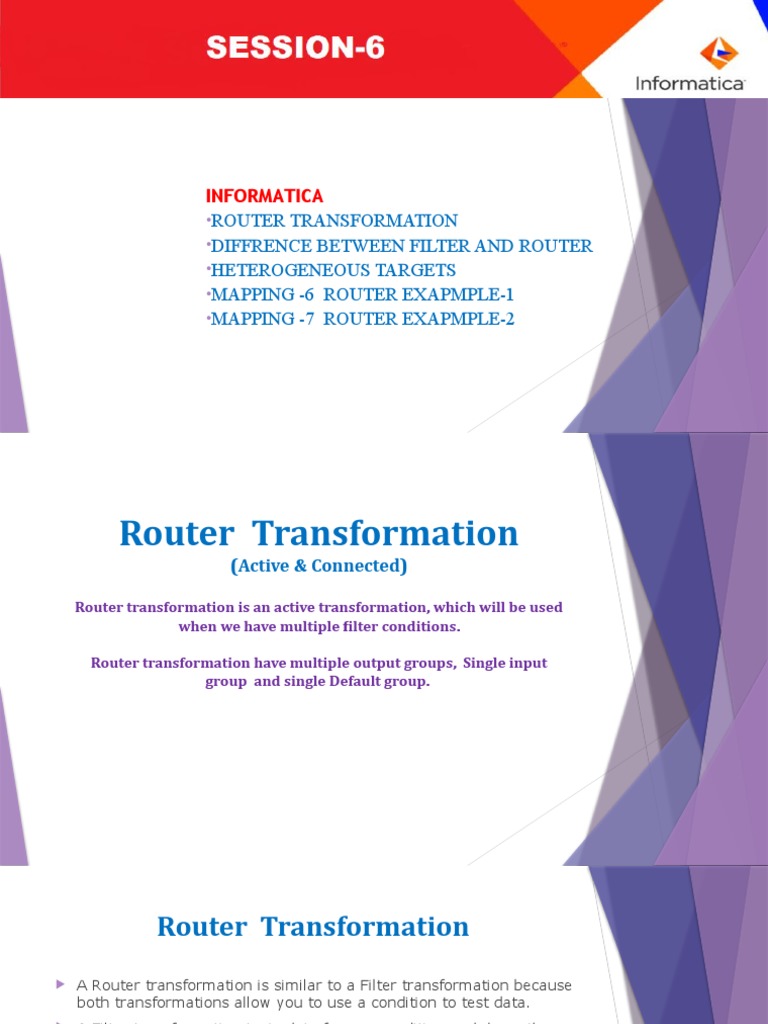 SESSION-6 Router Transformation | PDF | Databases | Router (Computing)