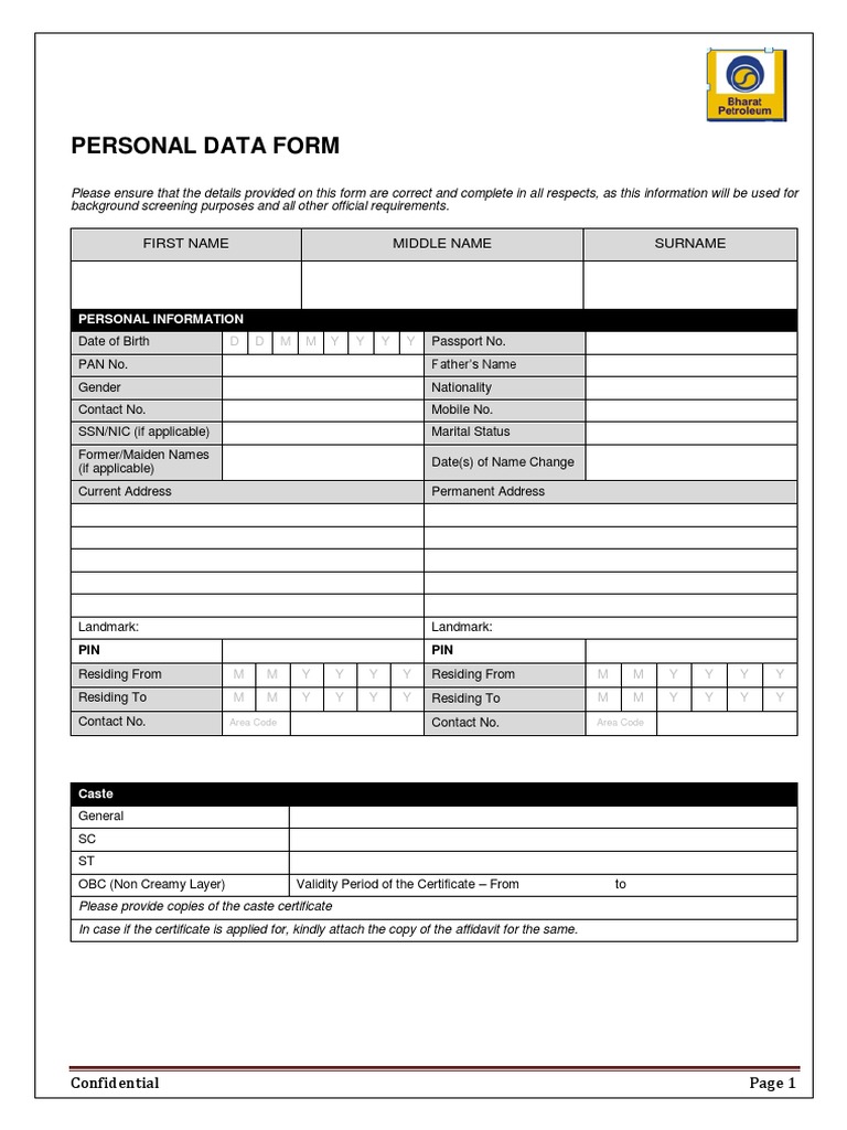 Employee Background Verification Form | PDF | Employment | Background Check