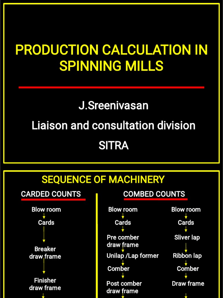 1.production Calculation | PDF | Spinning (Textiles) | Crafts