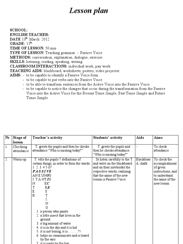 Lesson Plan: TH TH | PDF | Verb | Grammatical Tense