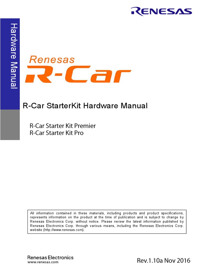 R-Car Starterkit Hardware Manual: R-Car Starter Kit Premier R-Car ...