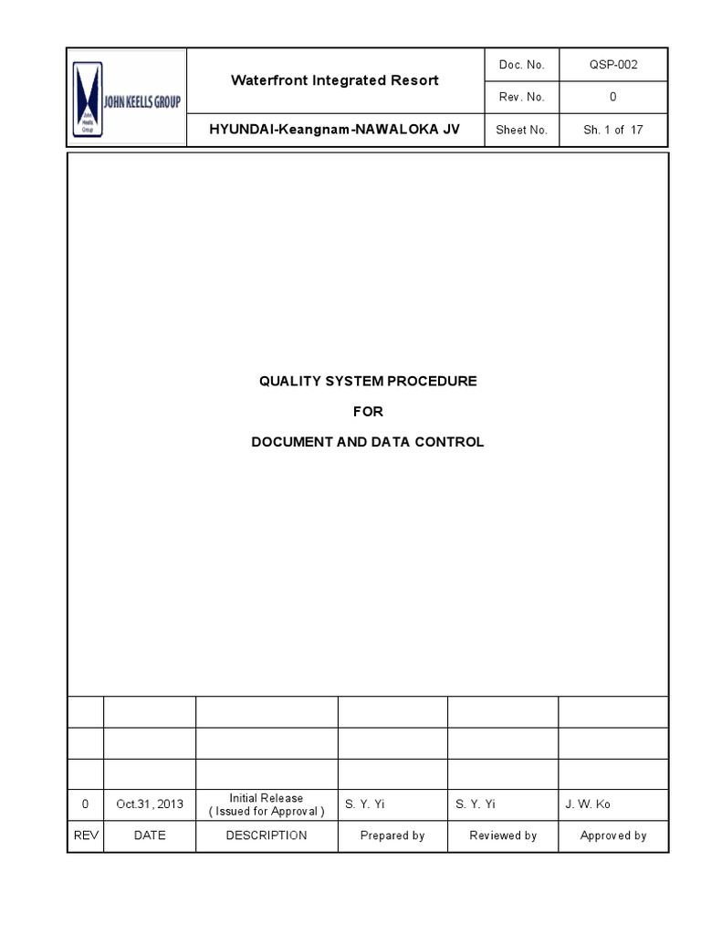 Document Control Procedure for Quality Management | PDF | Specification ...