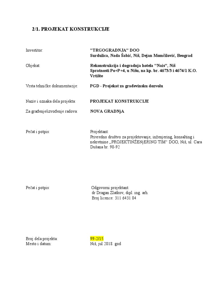 Opsta Dokumentacija PGD | PDF Opsta Dokumentacija PGD | PDF