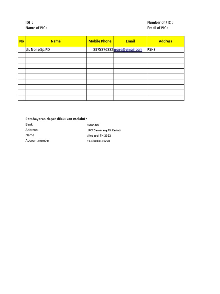 Format Registrasi Kopapdi 2022 | PDF