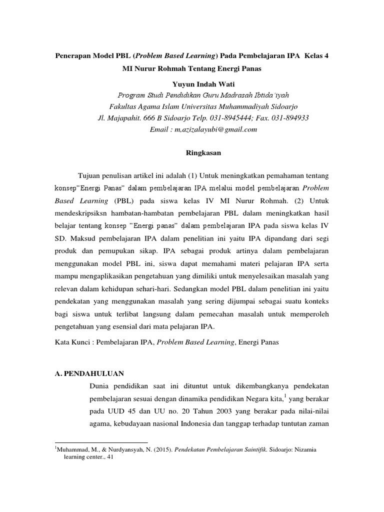 Artikel Yuyun Indah Wati | PDF