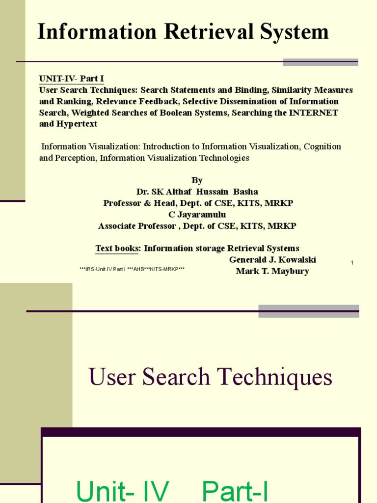 Ahb Irs Kits Jntuk r19 Unit IV Complete | PDF | Information Retrieval ...