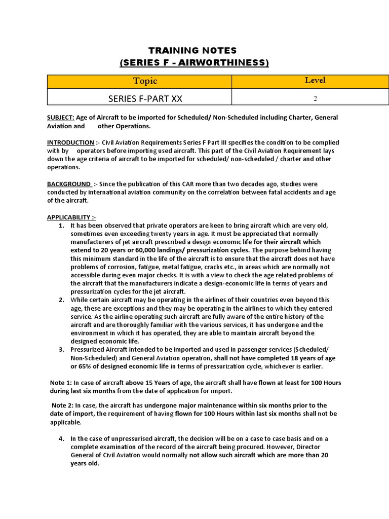 Training Notes F20 | PDF | Aviation | Aircraft