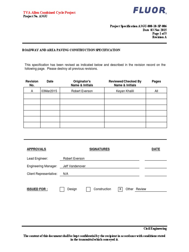 PIP CVS02350 - Roadway and Area Paving Construction | PDF | Road ...