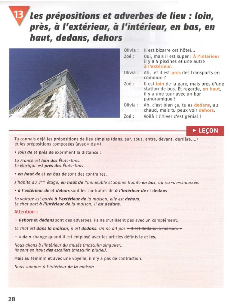 1) Les Prépositions Et Les Adverbes de Lieu | PDF