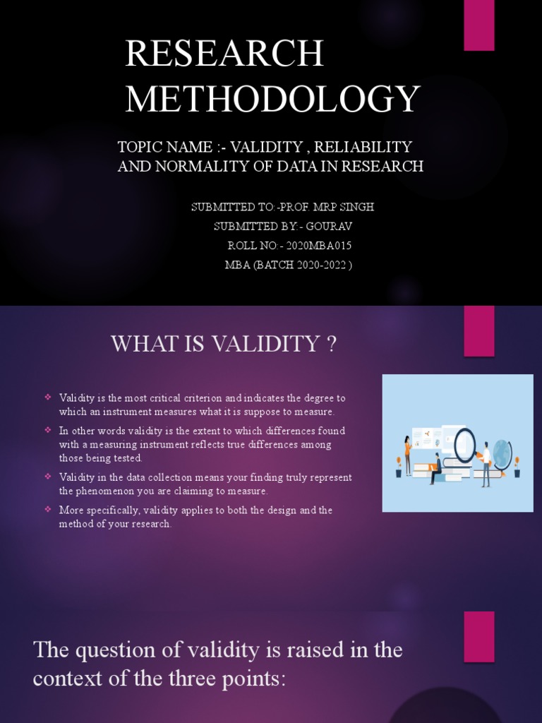 Research Methodology Validity Presentation | PDF | Validity (Statistics ...