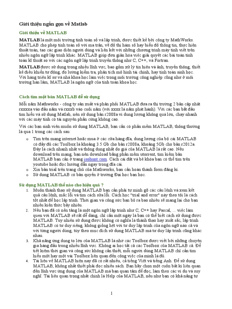 Basic of Matlab | PDF