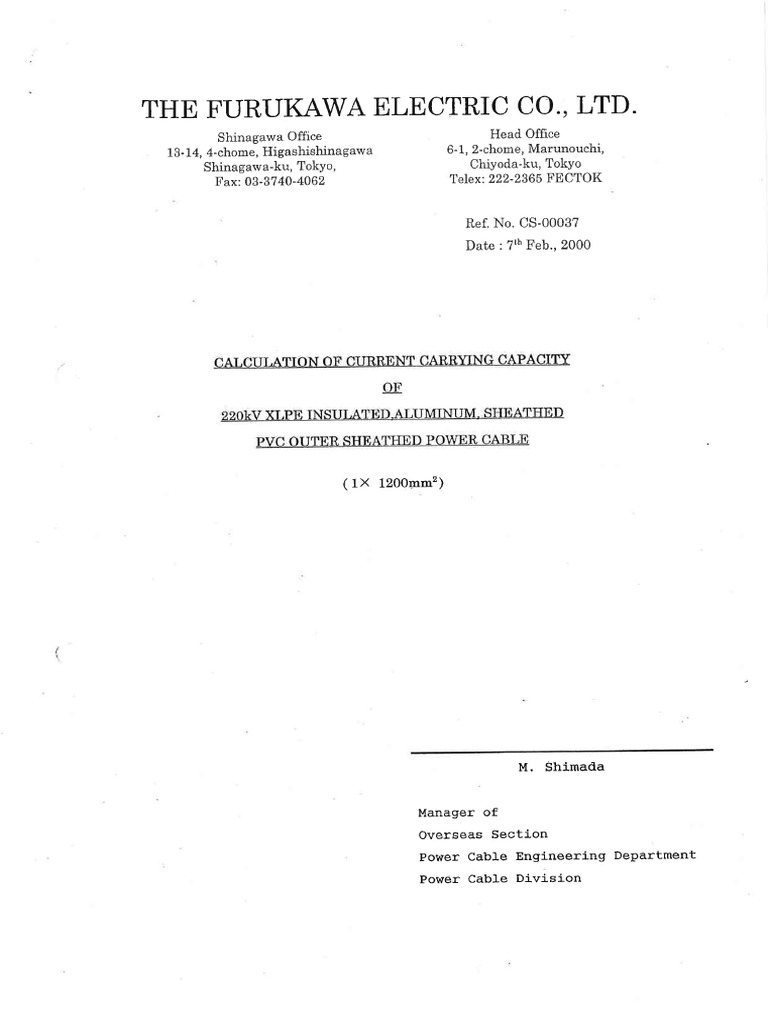 Calculation of Current Carrying Capacity | PDF