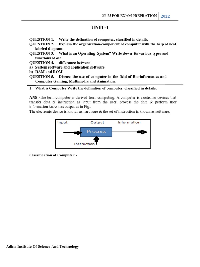 Imp Questions With Answers | PDF | Computer Data Storage | Bioinformatics