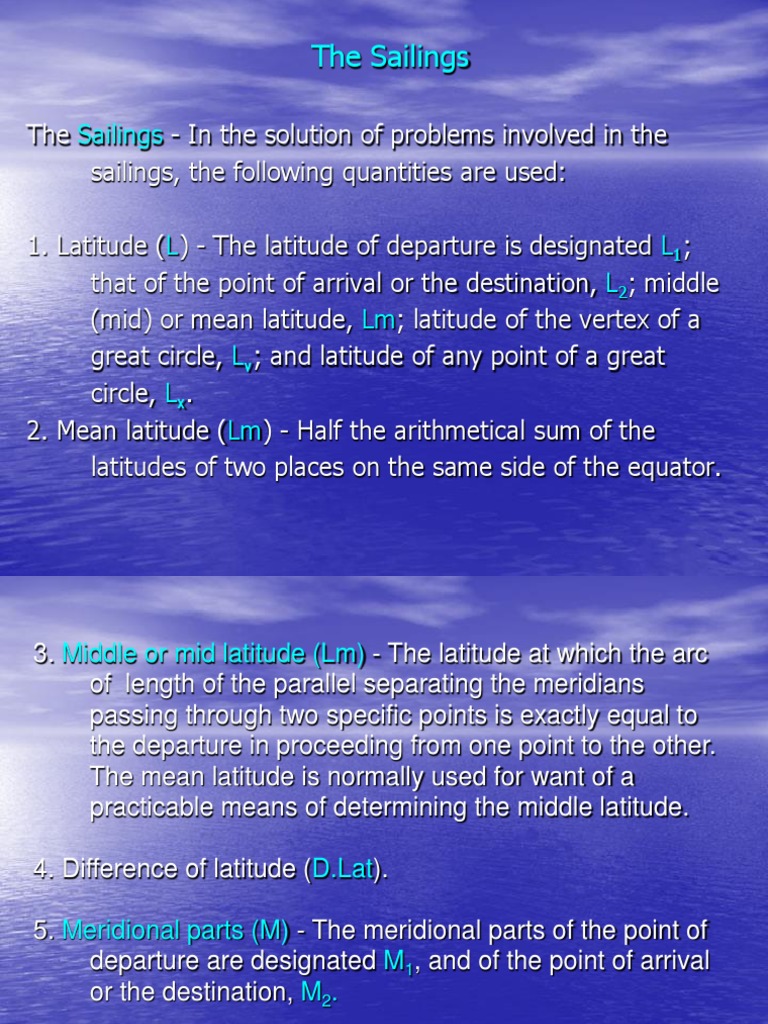 (A) Plane Sailing | PDF | Trigonometric Functions | Latitude