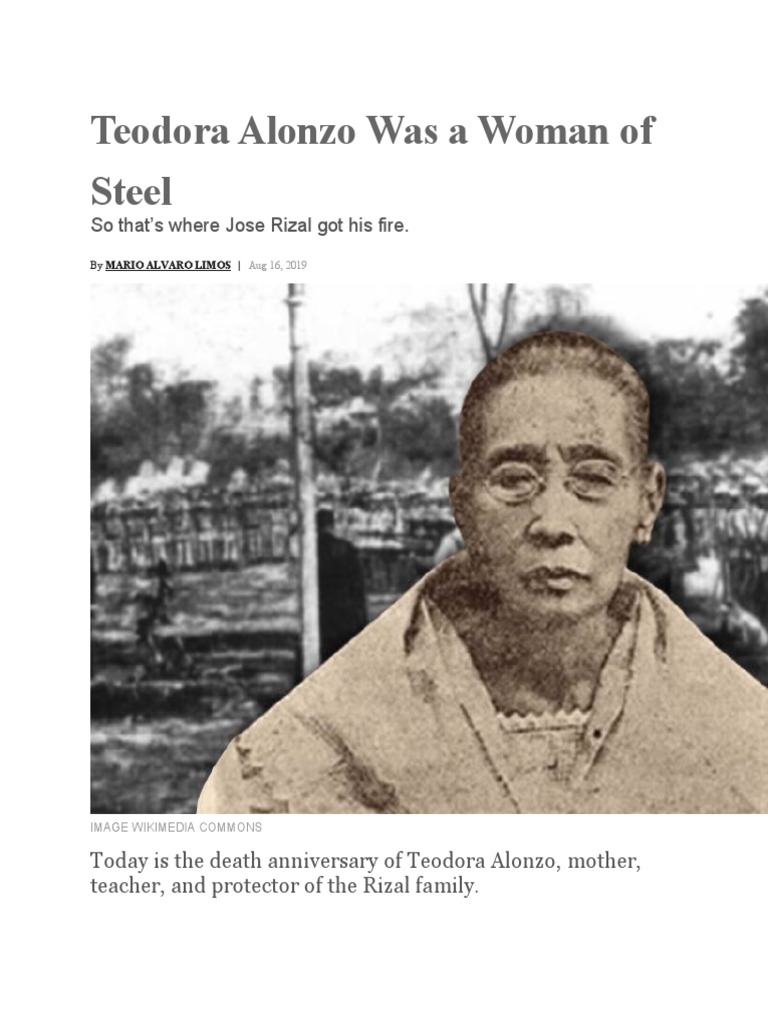 Teodora Alonzo Was A Woman of Steel: So That's Where Jose Rizal Got His ...