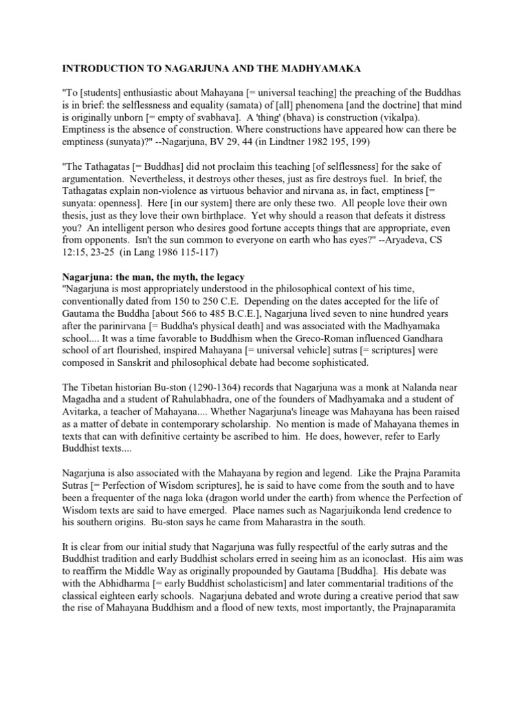 Nagarjuna | PDF | Mahayana | Śūnyatā