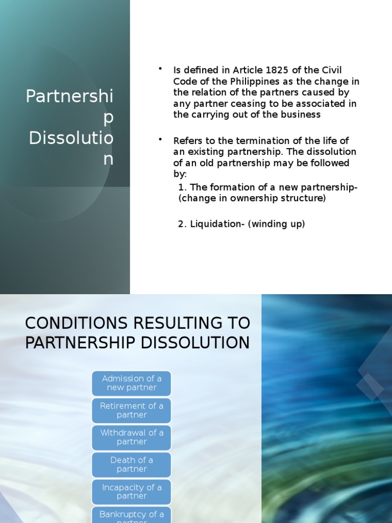 Partnership Dissolution | PDF | Partnership | Interest