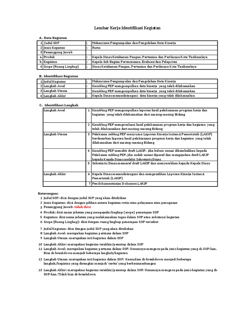 Sop Lakip DKP3 2020 | PDF